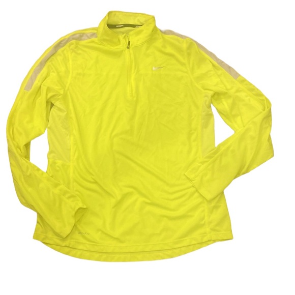 Nike | Tops | Neon Yellow Reflective Long Sleeve Running Athletic Shirt ...
